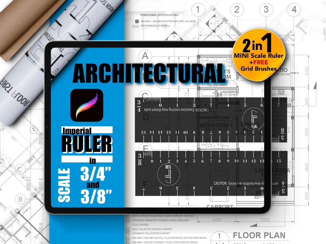 Procreate Architectural Rulers | 2-in-1 MINI Imperial/english Scale ...