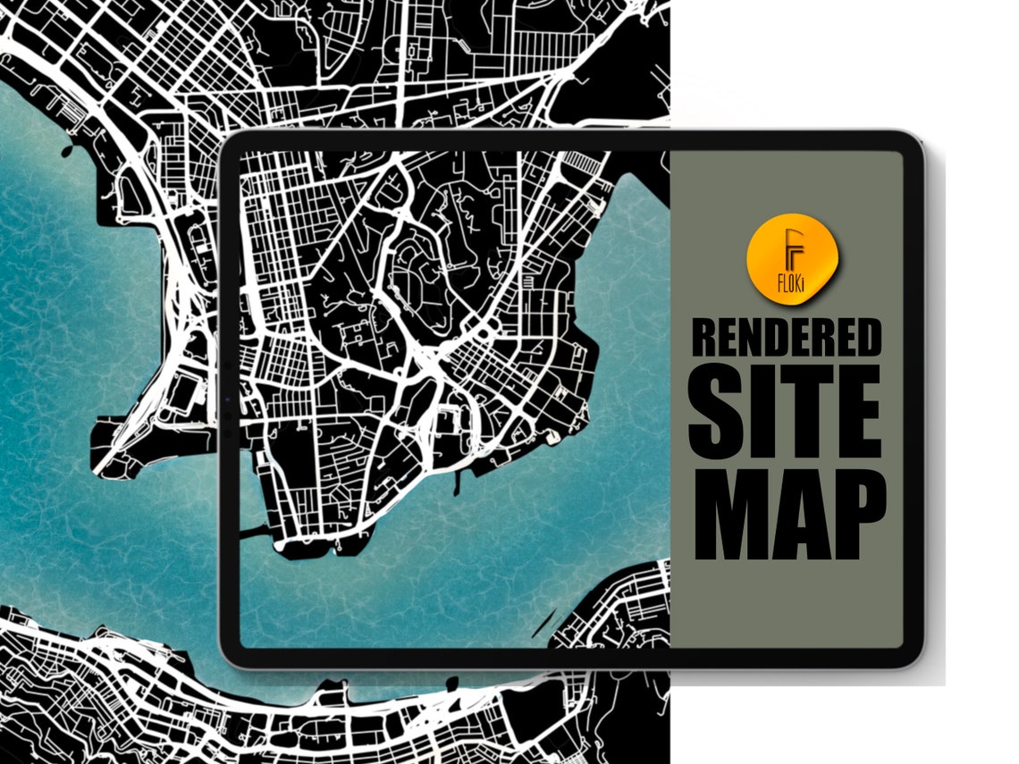 Custom-made Architectural Site Map With Labels & Dimension ...