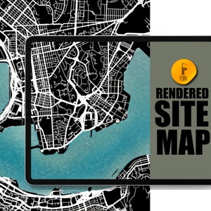 Custom-made Architectural Site Map With Labels & Dimension ...