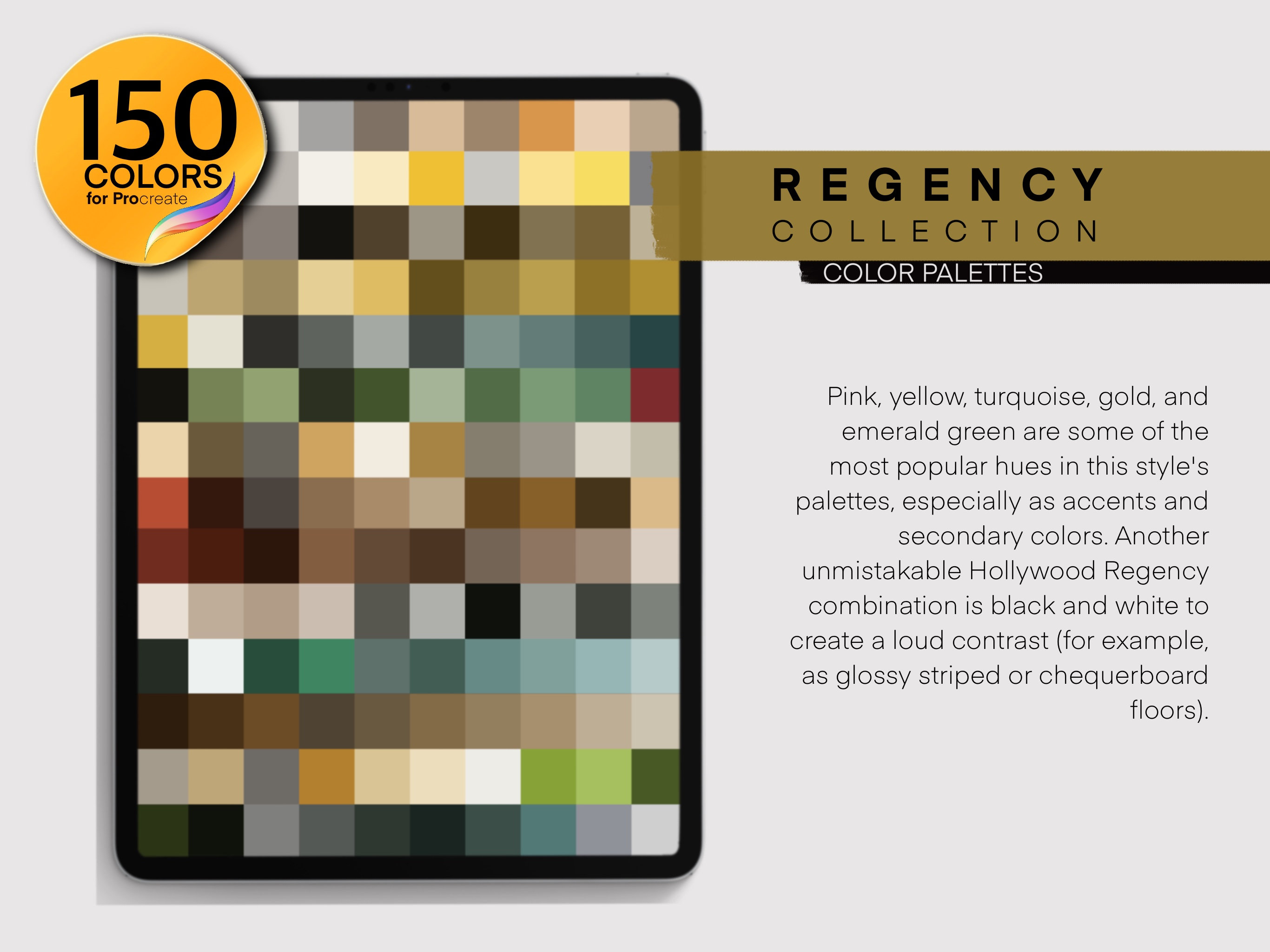 Regency Color Palettes for Procreate | 150 Colors for Interior Design ...