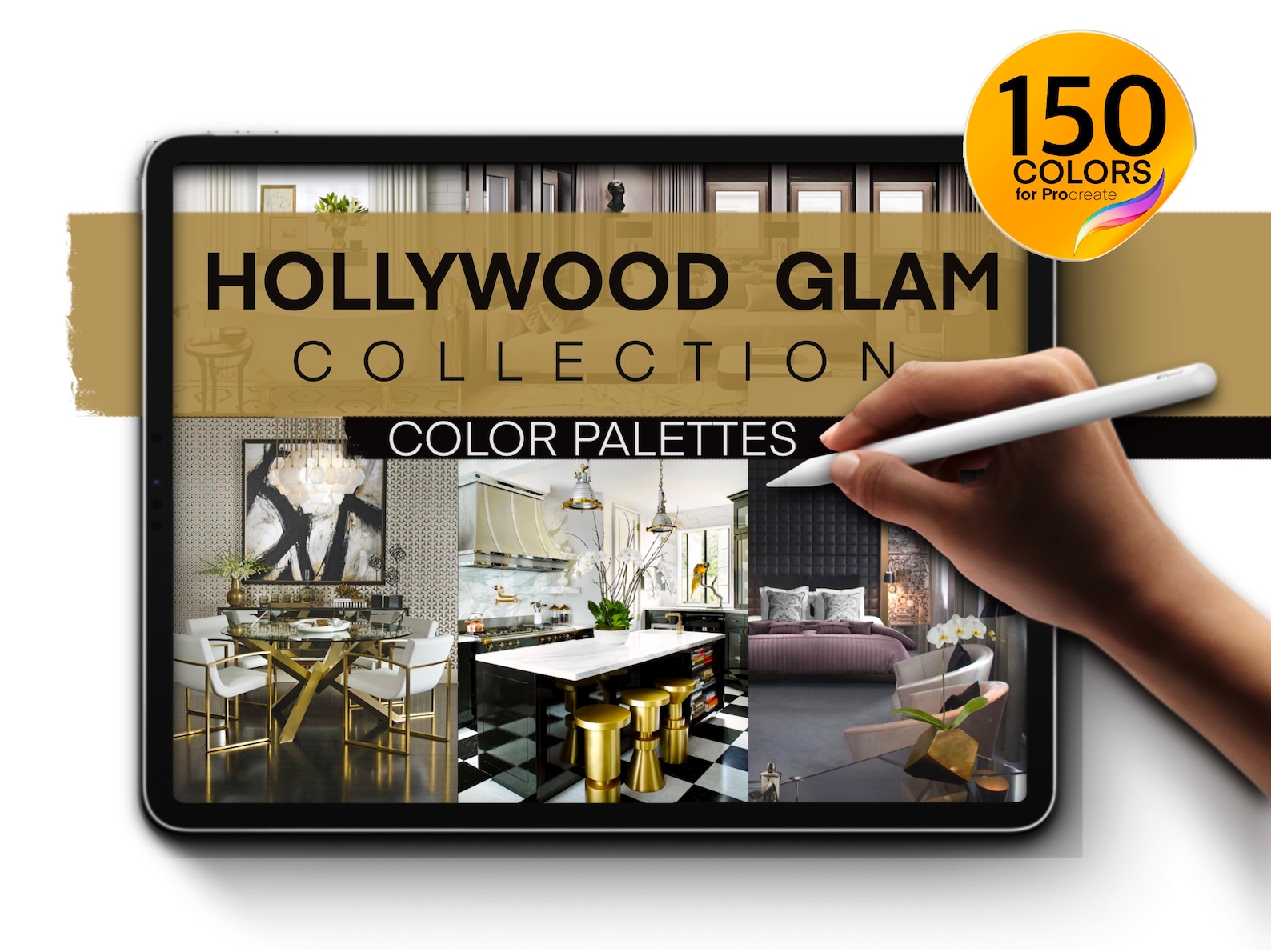 Hollywood Glam Color Palettes for Procreate | 150 Colors for Interior ...