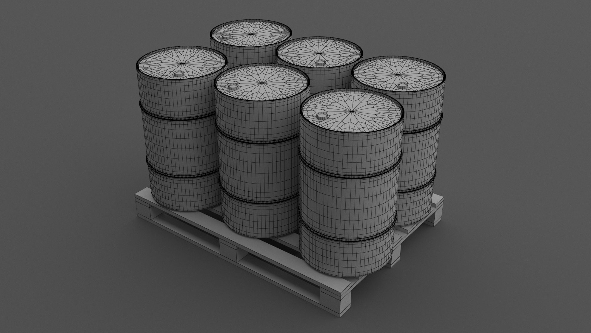 Shell Barrel With Pallet 3d Model DAE FBX OBJ Barrel, Drum, Oil ...