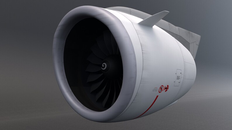Jet Engine 3d Model DAE FBX OBJ Aircraft Turbofan, Airplane Turbine ...