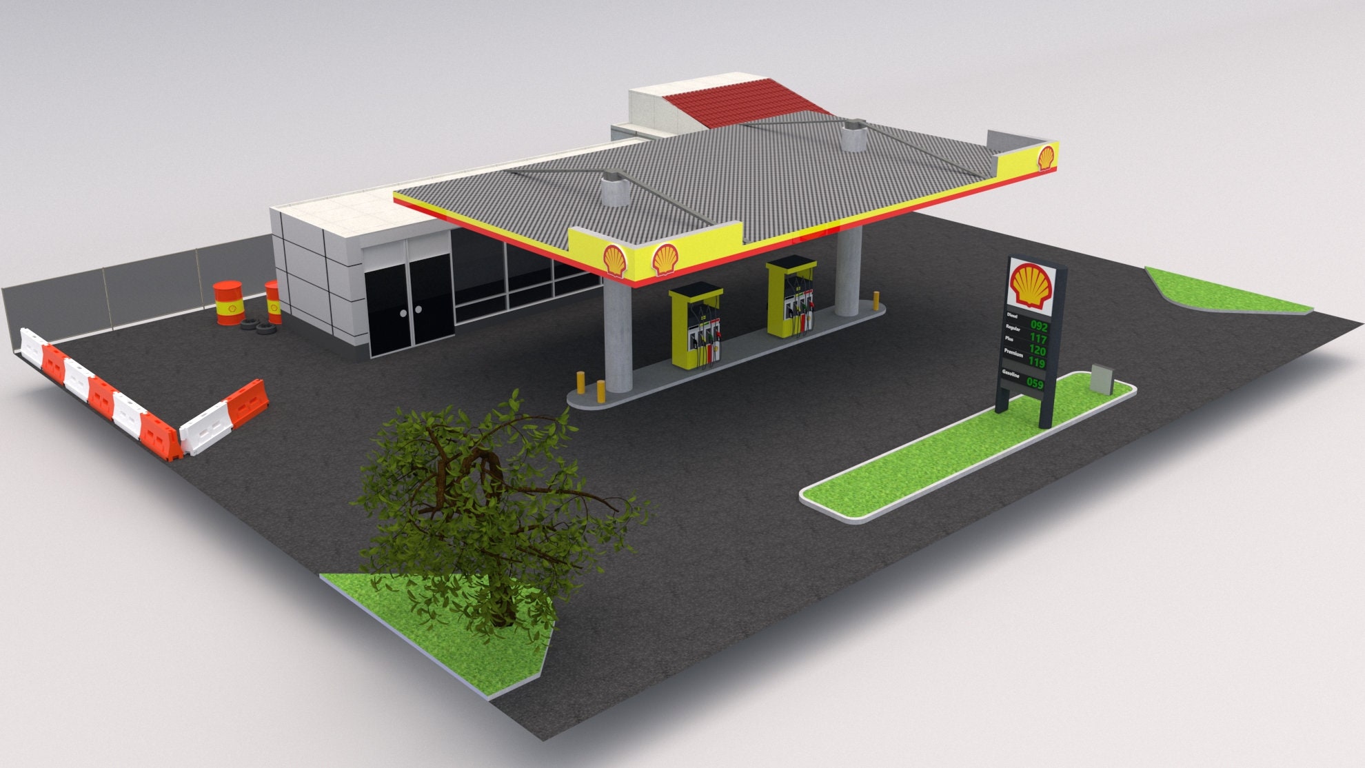 Shell Gas Station 3d Model DAE FBX OBJ Digital Download - Etsy Canada