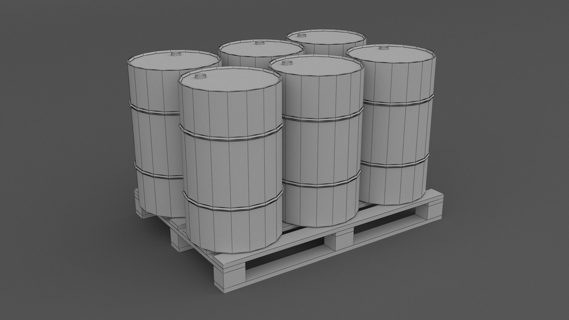 Shell Barrel With Pallet 3d Model DAE FBX OBJ Barrel, Drum, Oil ...