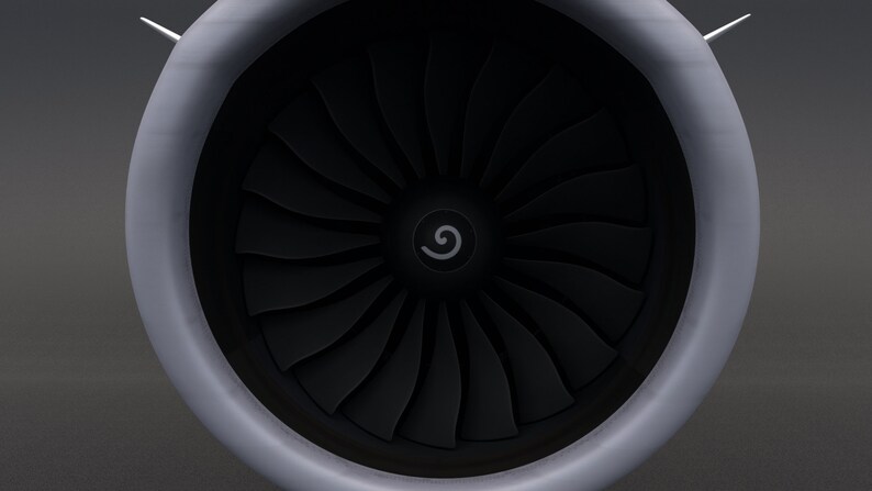Jet Engine 3d Model DAE FBX OBJ Aircraft Turbofan, Airplane Turbine ...