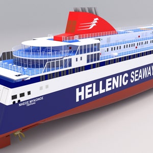 Hellenic Seaways Nissos Mykonos 3d Model OBJ DAE FBX Digital Download ...