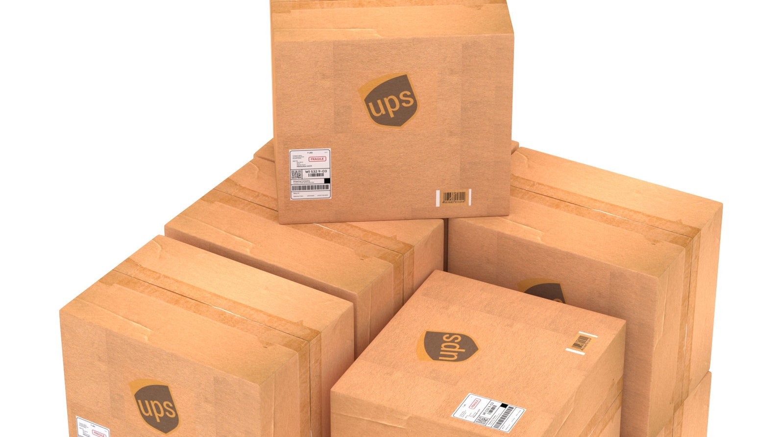 UPS Cardboard Box With Pallet 3d Model DAE FBX Obj - Etsy