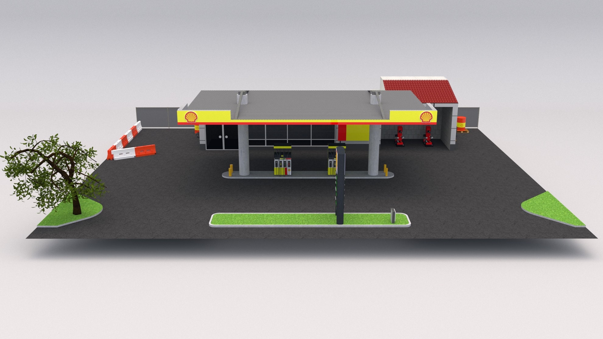Shell Gas Station 3d Model DAE FBX OBJ Digital Download - Etsy