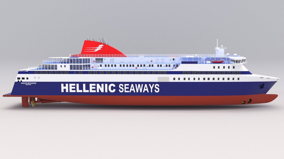 Hellenic Seaways Nissos Mykonos 3d Model OBJ DAE FBX Digital Download ...