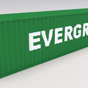 Evergreen Shipping Container 3d Model DAE FBX OBJ Industrial, Cargo, 40 ...