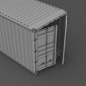 Evergreen Shipping Container 3d Model DAE FBX OBJ Industrial, Cargo, 40 ...