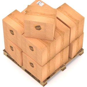 UPS Cardboard Box With Pallet 3d Model DAE FBX Obj Digital File ...