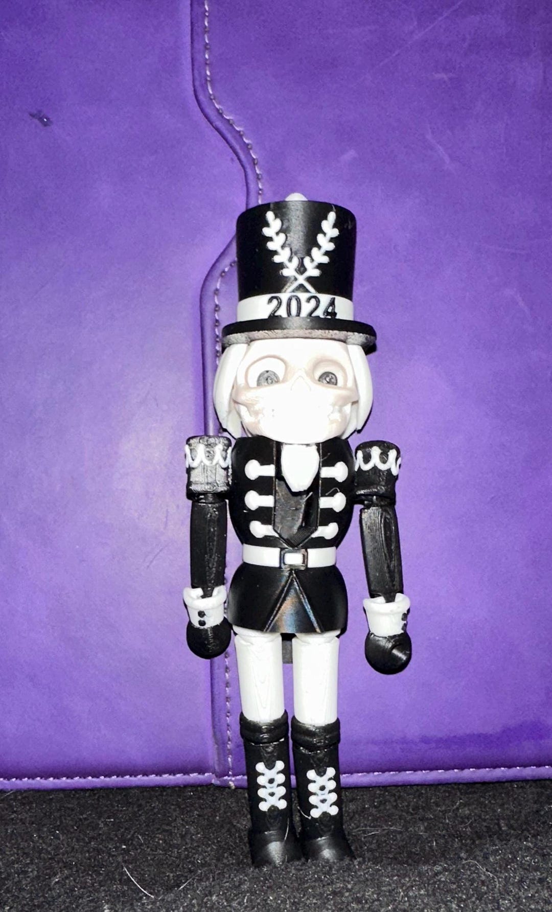 Skeleton Black and White Flexi Nutcracker - Etsy