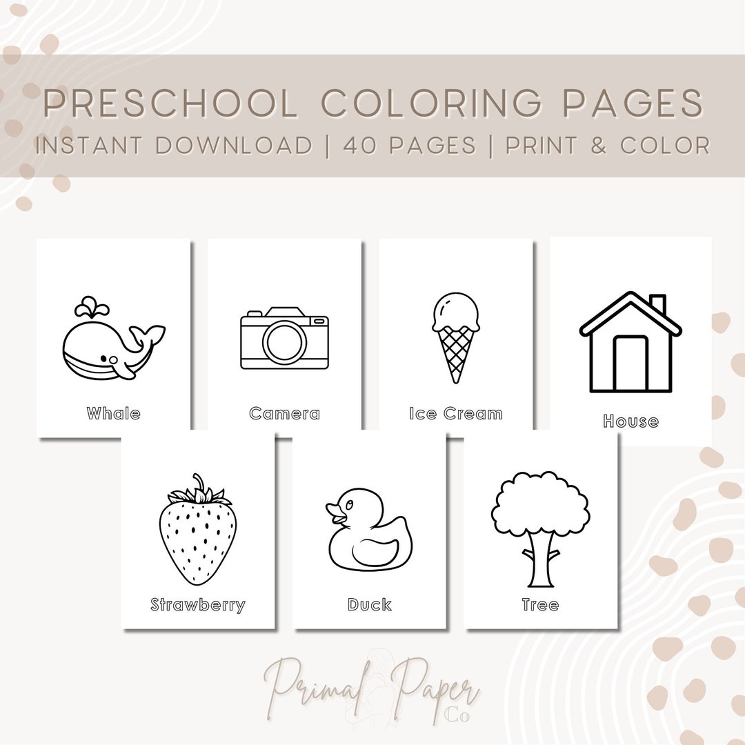 Preschool Coloring Pages, Simple Toddler Coloring Pages, Kids Coloring ...