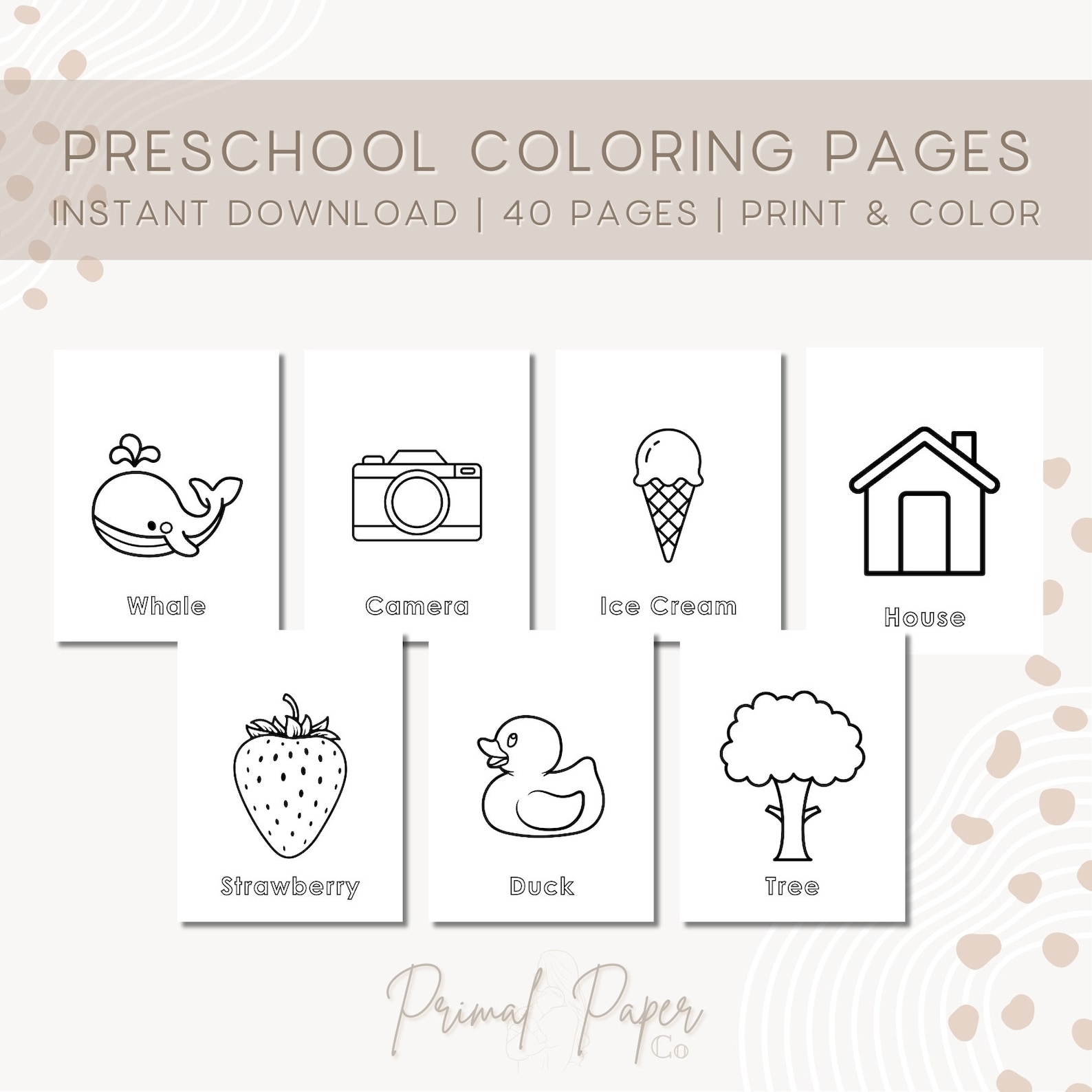 Preschool Coloring Pages, Simple Toddler Coloring Pages, Kids Coloring ...