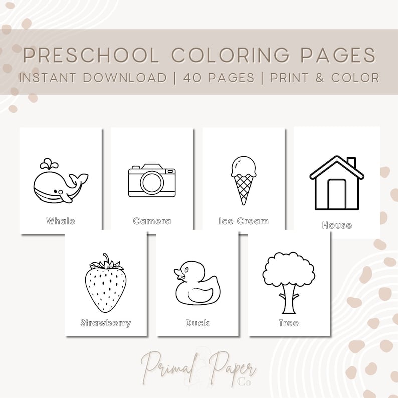 Preschool Coloring Pages, Simple Toddler Coloring Pages, Kids Coloring ...