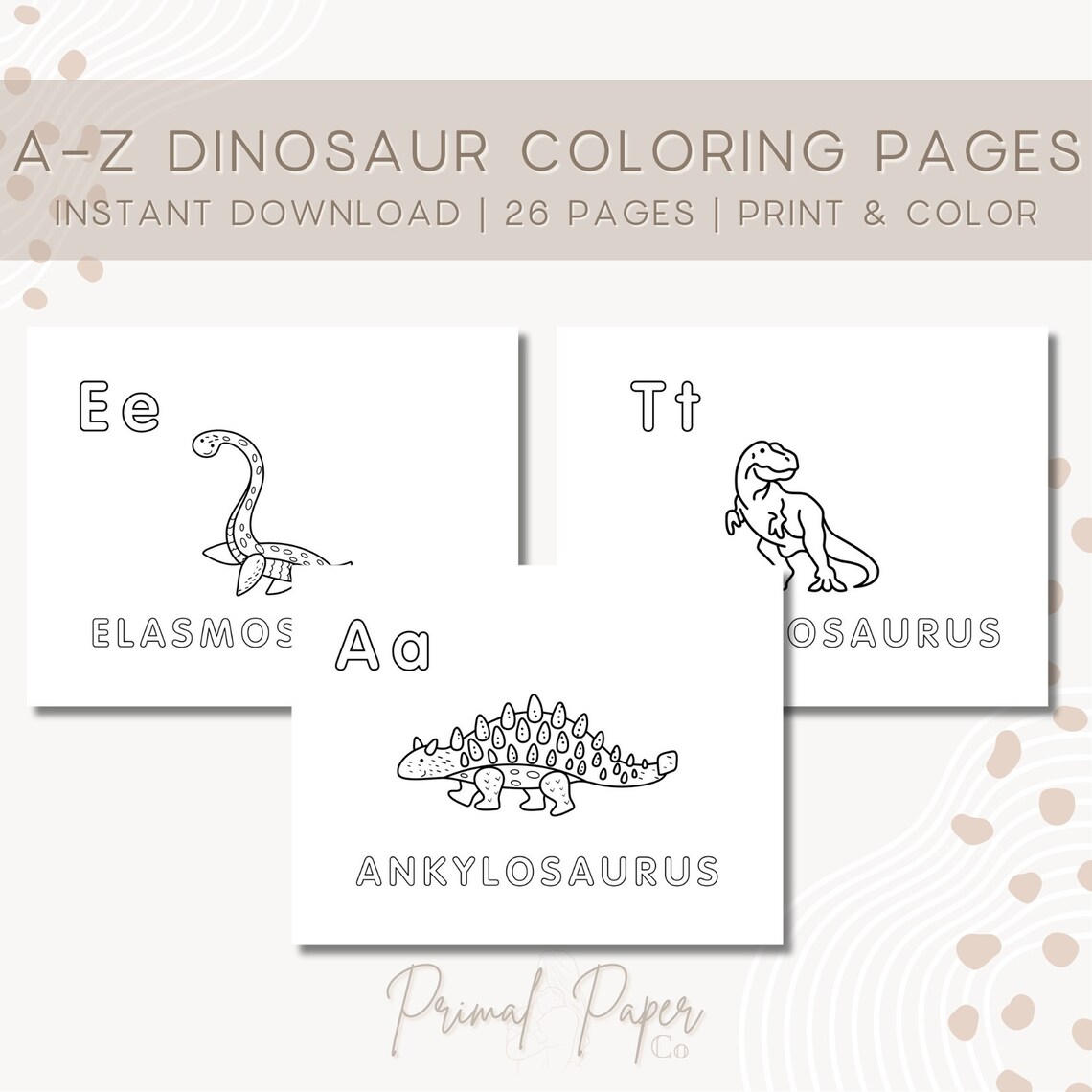 A-Z Dinosaur Coloring Pages, Alphabet Dinosaur Coloring Pages ...