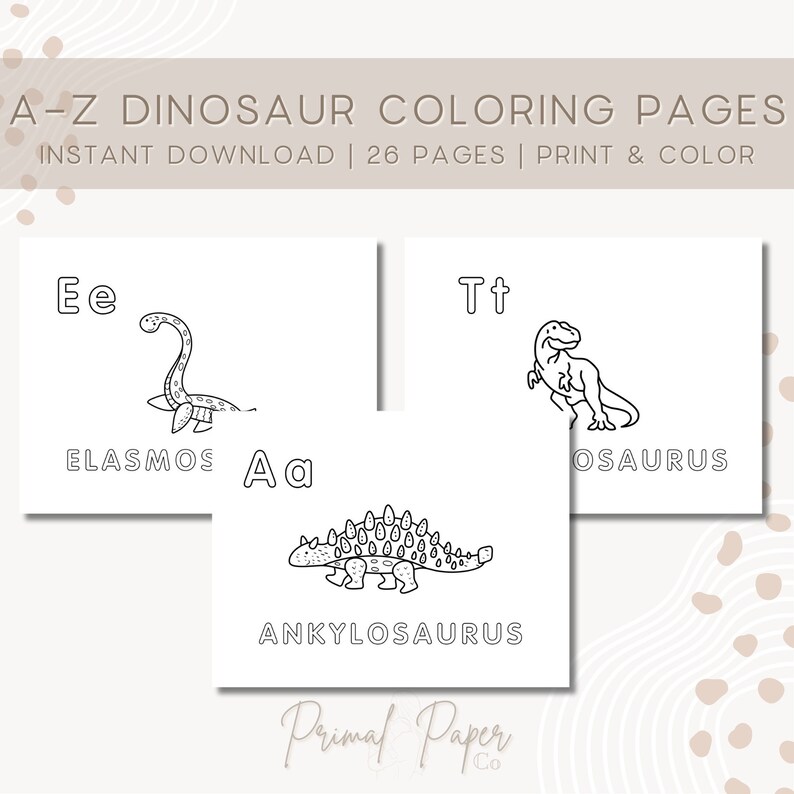 A-Z Dinosaur Coloring Pages, Alphabet Dinosaur Coloring Pages ...