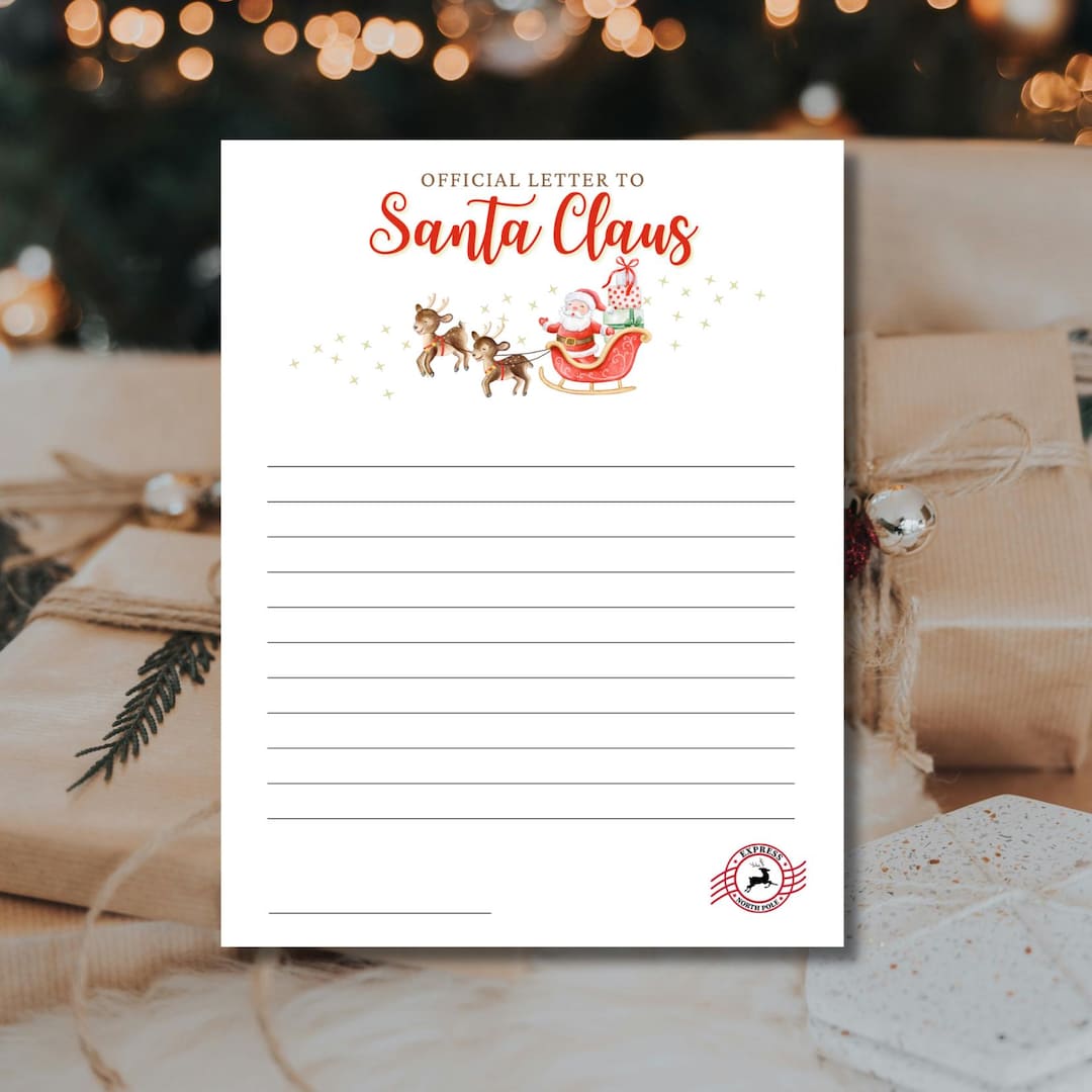 Blank Letter to Santa, Printable Santa Letter, Santa Letter Template ...