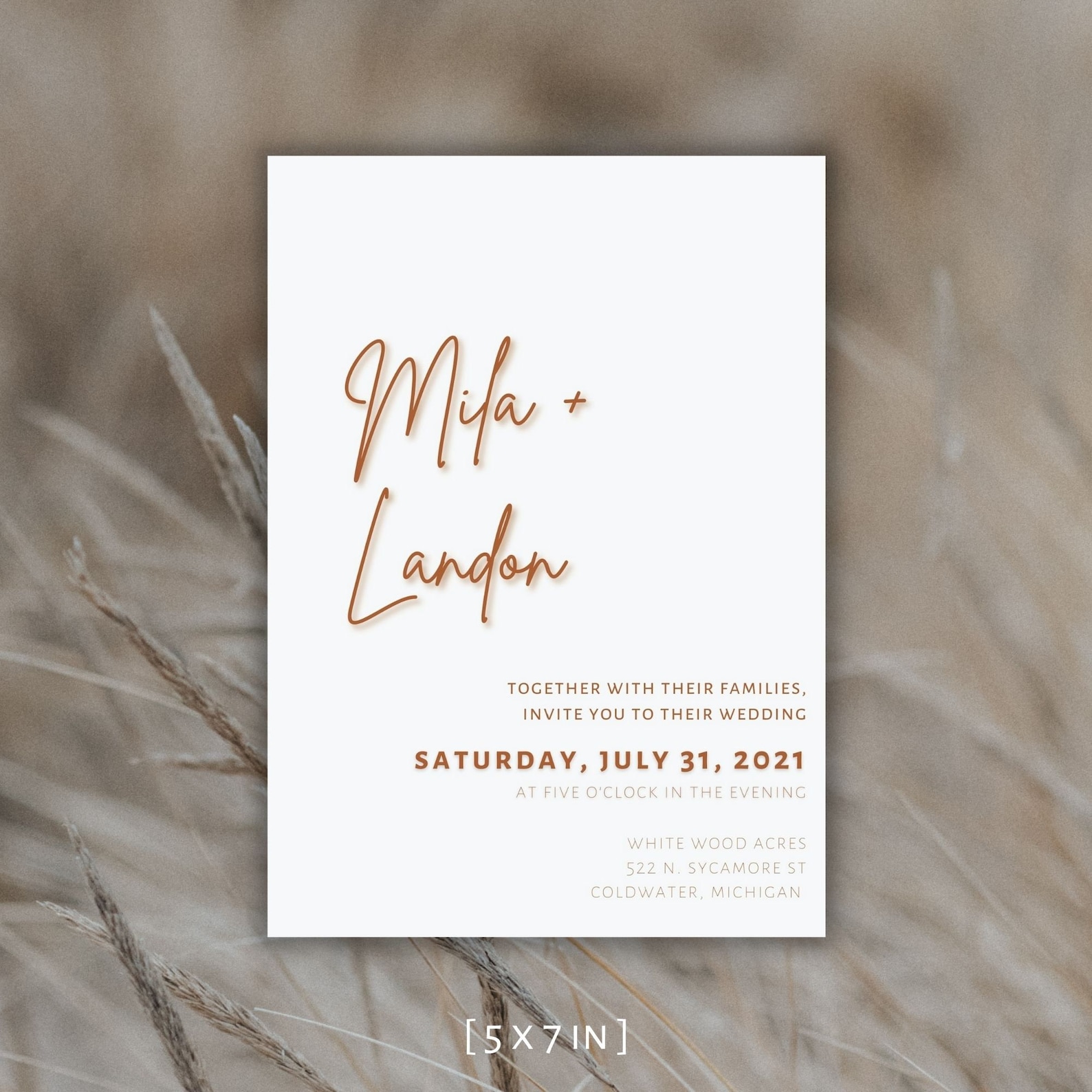 Minimalist Wedding Invitation Template Canva Wedding | Etsy