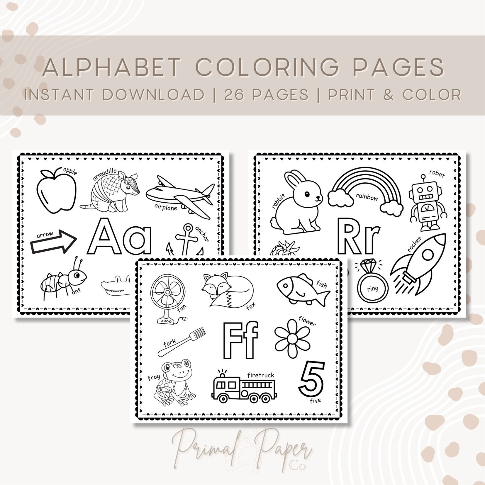 Alphabet Coloring Pages, Preschool Coloring Pages, Alphabet Learning ...