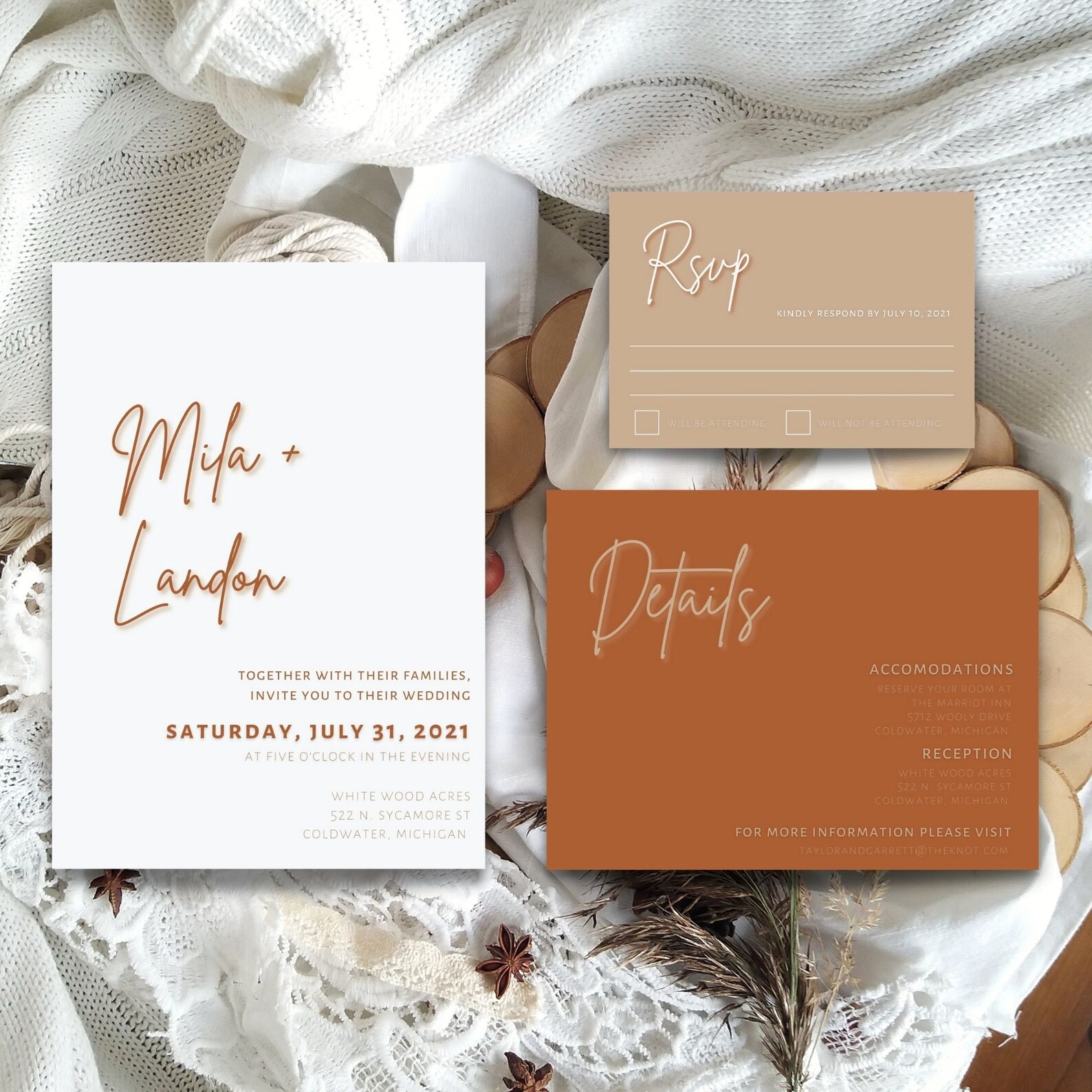 Minimalist Wedding Invitation Template Canva Wedding | Etsy