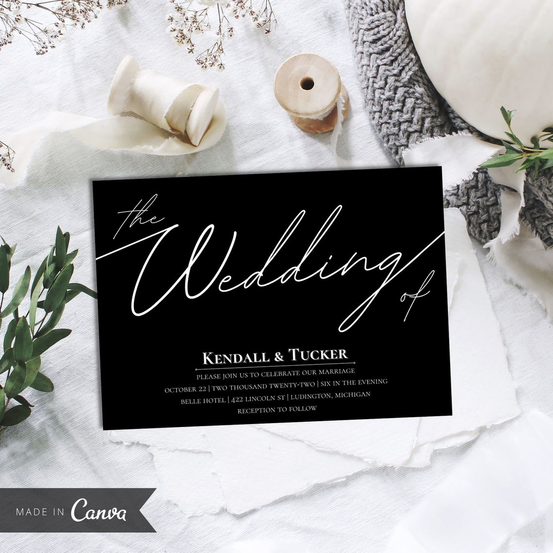 Wedding Invitation Template Canva Wedding Template Editable Template
