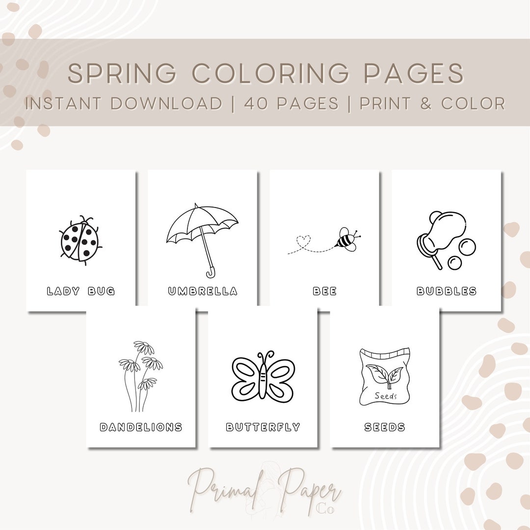 Spring Inspired Coloring Pages, Kid Spring Coloring Pages, Spring ...