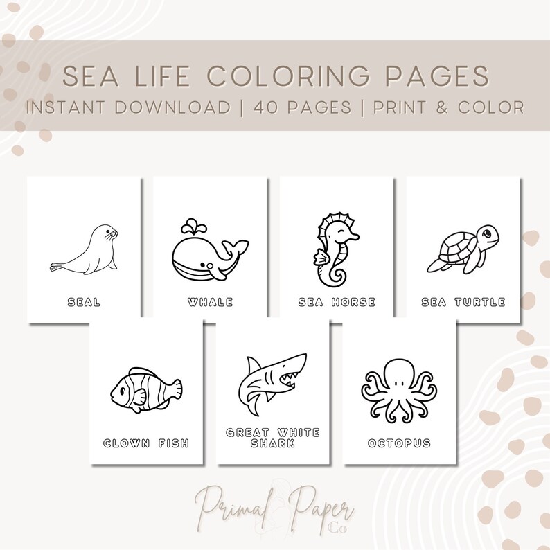 Sea Life Coloring Pages, Preschool Coloring Pages, Toddler Coloring ...
