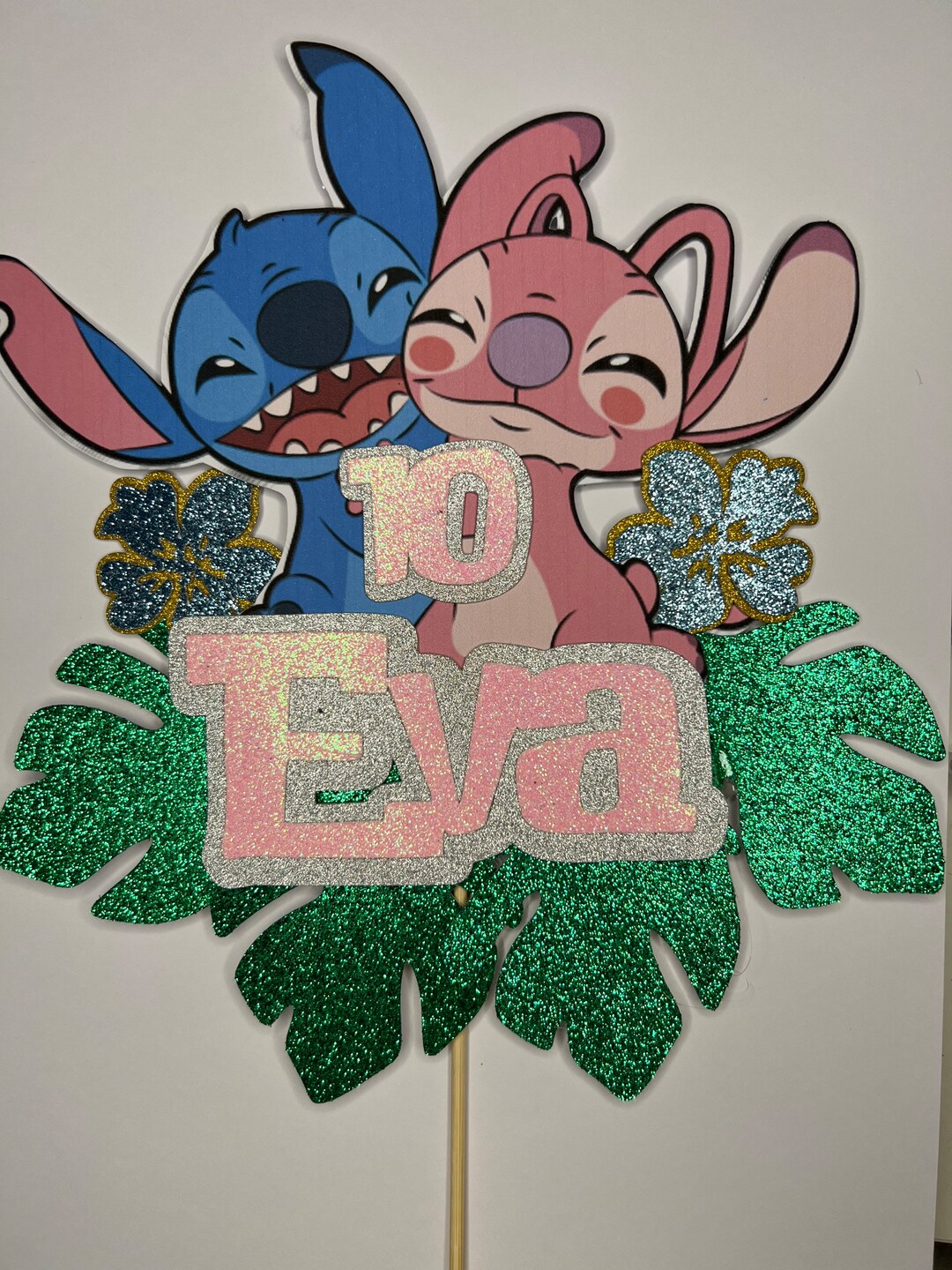 Stitch and Angel Cake Topper - Etsy UK