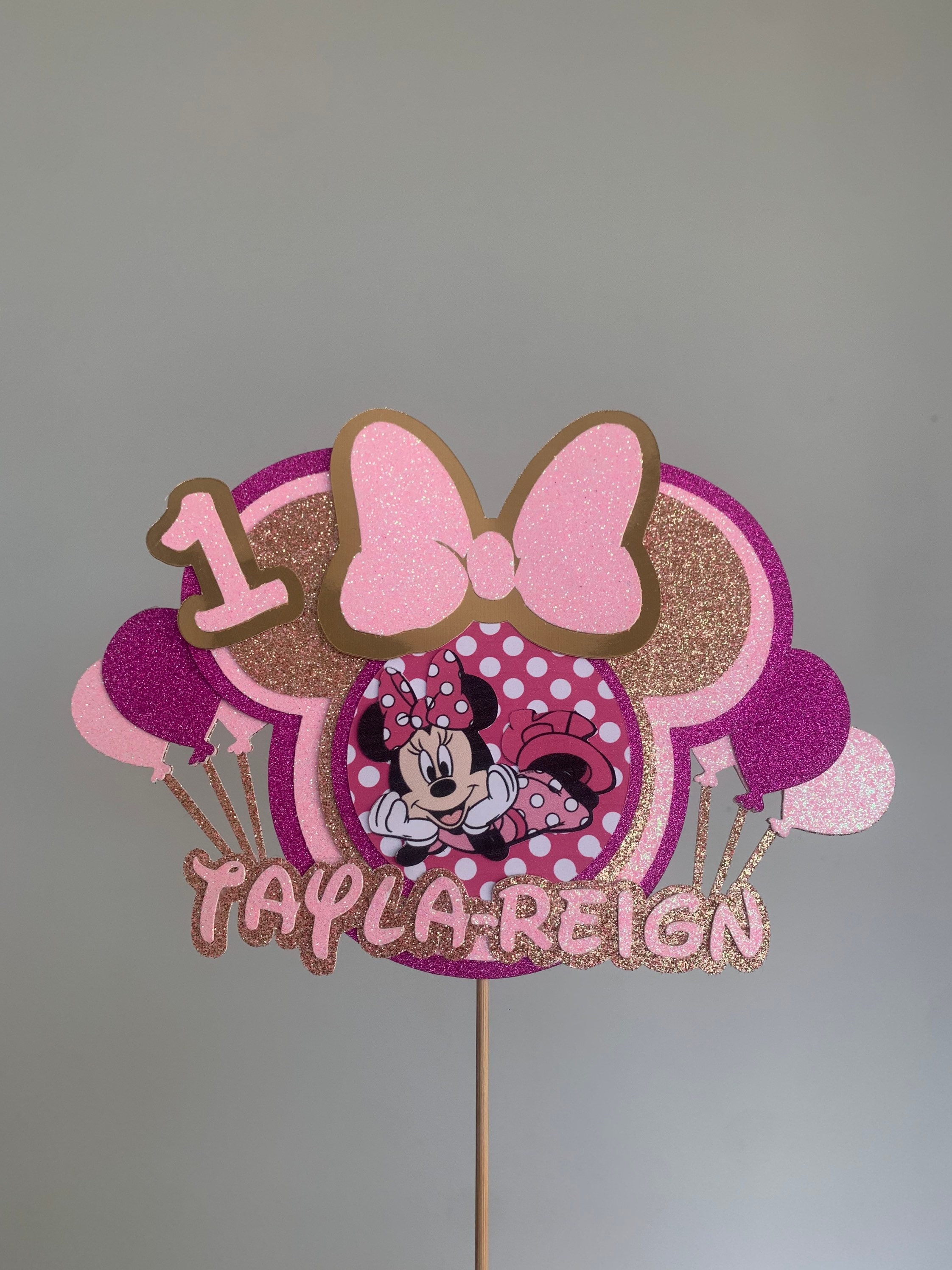 Minnie Mouse Cake Topper With Name and Age - Etsy UK