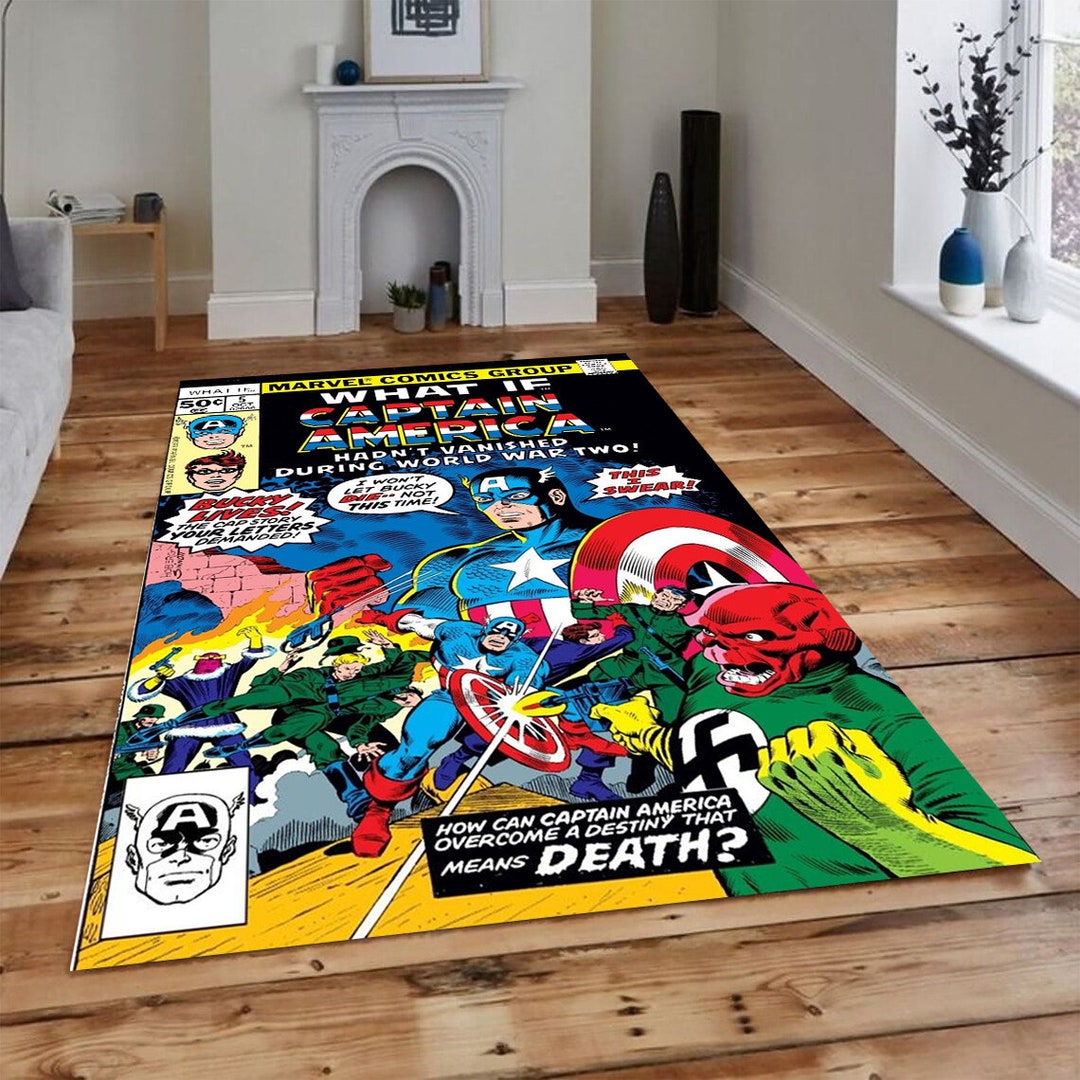 Captan America Rug,captain America Decor,magazin Cover Comics Rug,gift ...