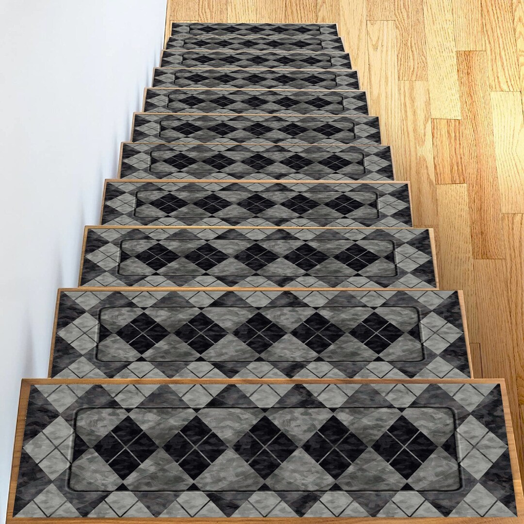 Geometric Pattern,stair Treads Rug,stair Rugs,modern Stair Rug,non-slip ...