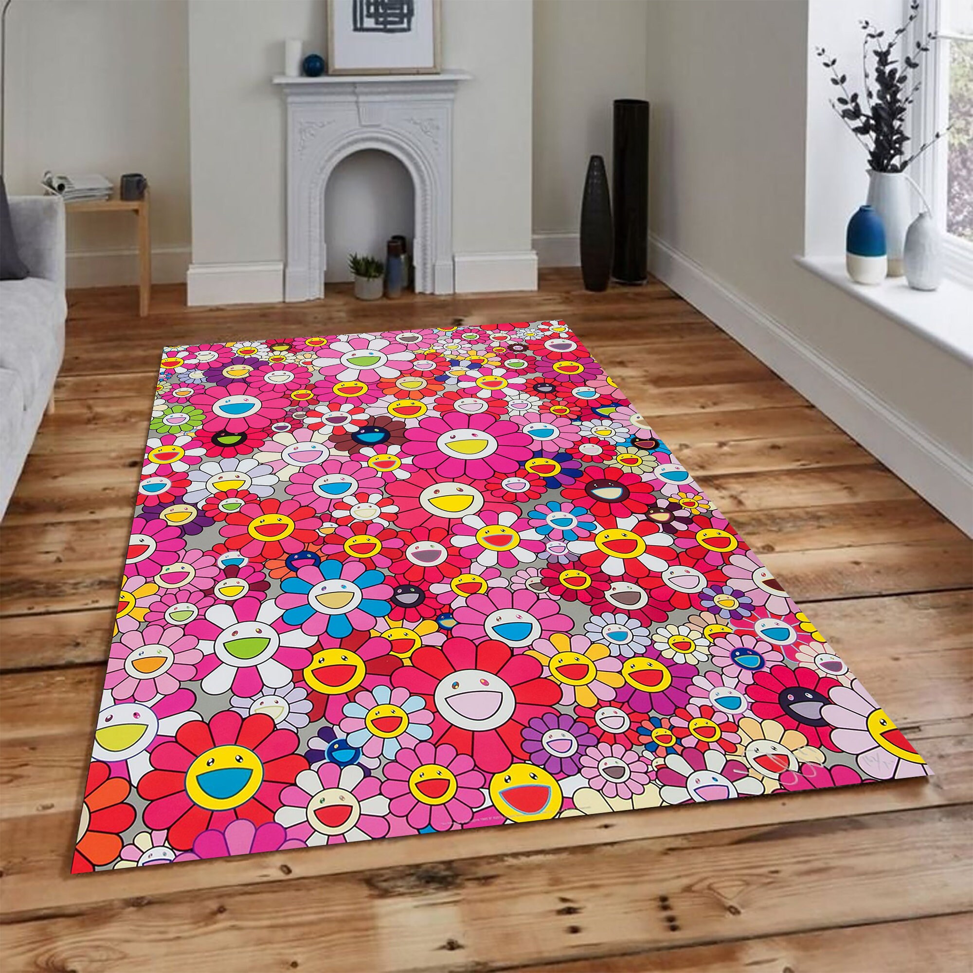 Smiling Daisy Patterned Rug Smiling Daisy Patterned Rug | Etsy