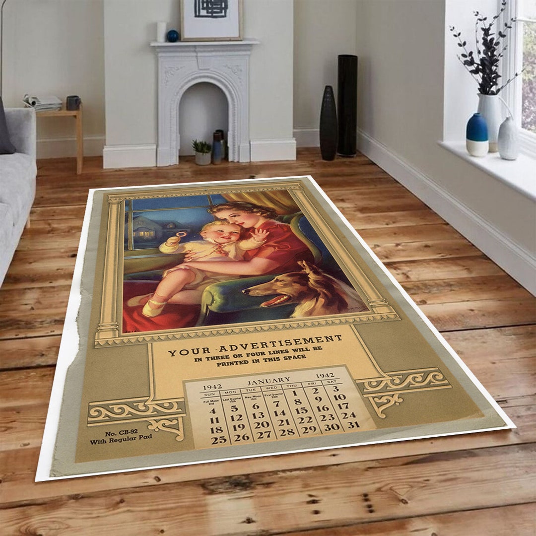 Decorative Carpet,calendar Rug,living Room Rug,home Decor, Gift for Him ...