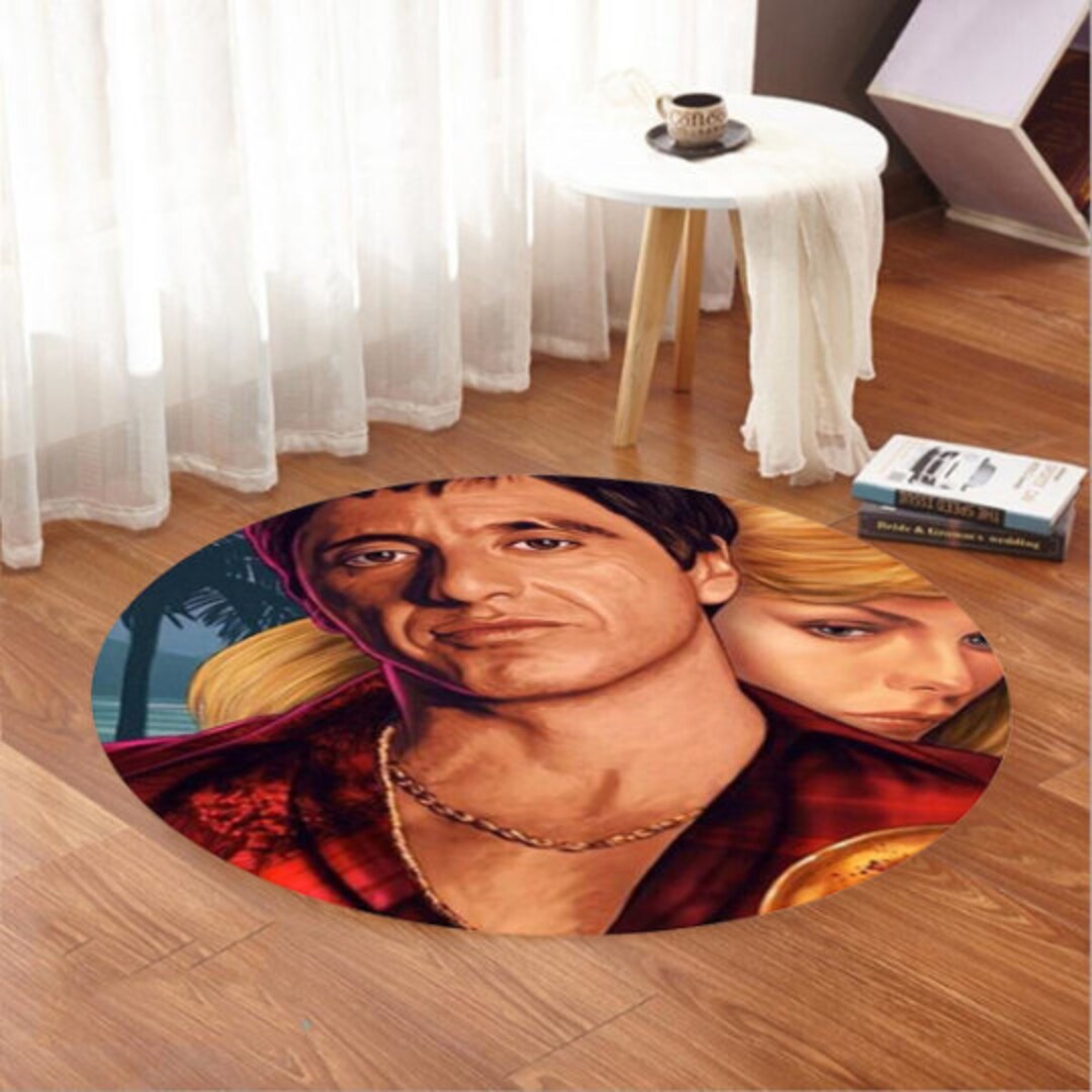 Scarface Rug, Scarface Pattern, Living Room Rug, Room Print Rug, Custom ...