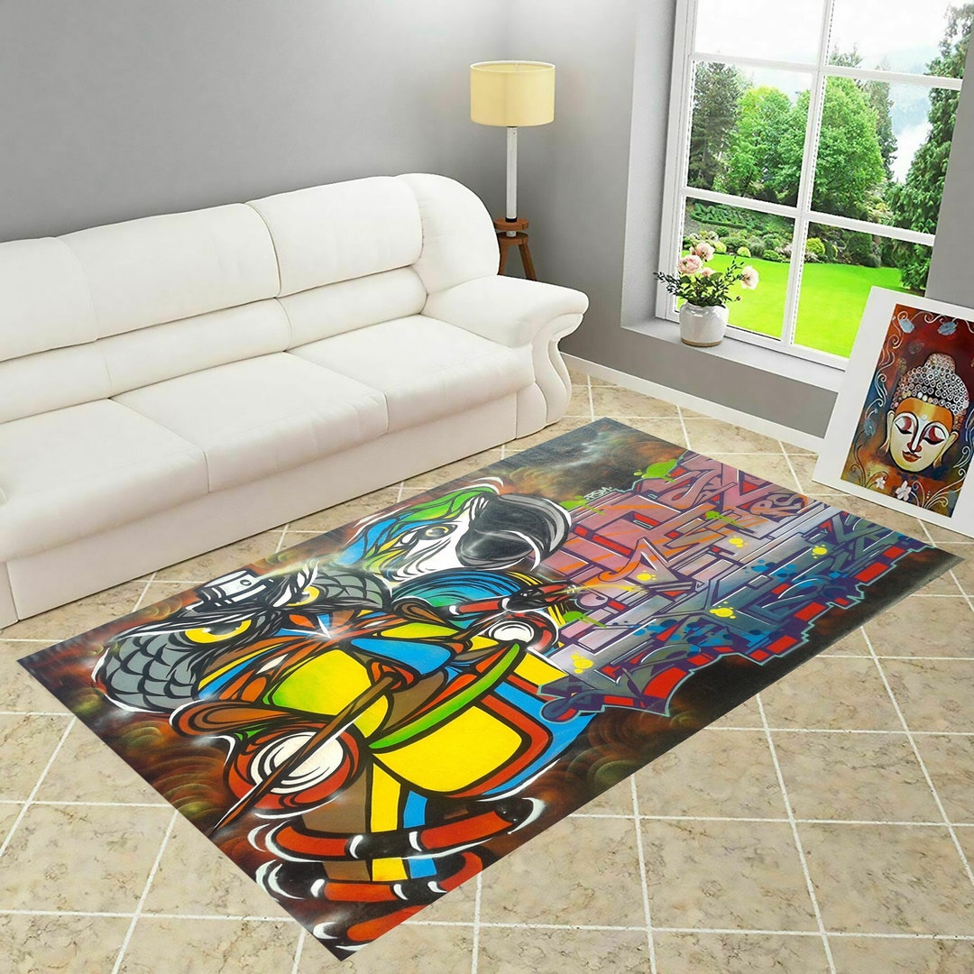 Graffiti Art Area Rug,urban Street Style Floor Mat,colorful Abstract ...