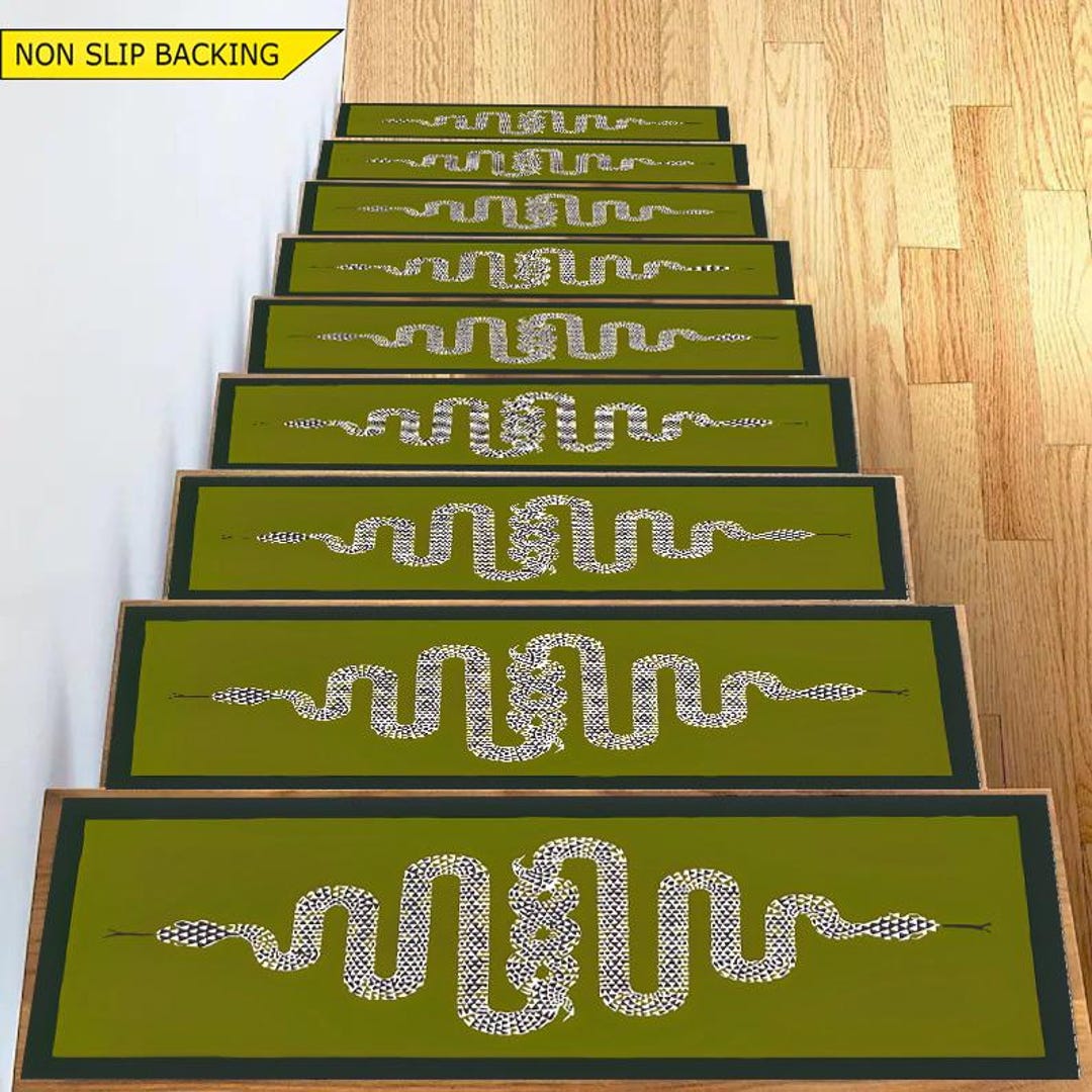 Green Snake Stair Treads: Non-slip Stair Runner Rug - Etsy