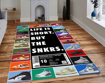 Custom Sneaker Rug,black, Custom Label, Sneakerhead, Hypebeast ...