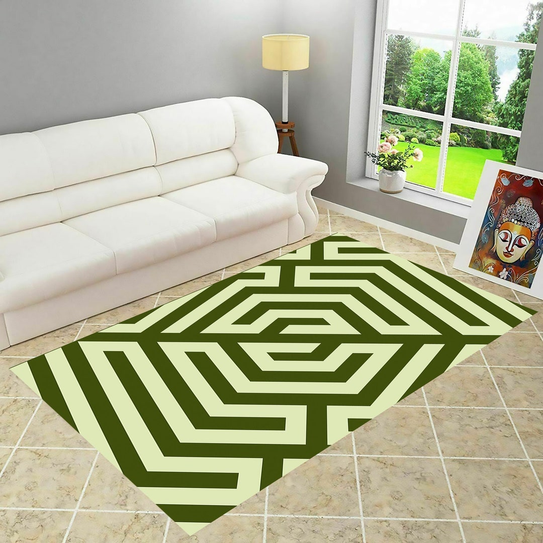 Green Abstract Rug, Circuit Board Decor, Rugs for Living Room, Custom ...