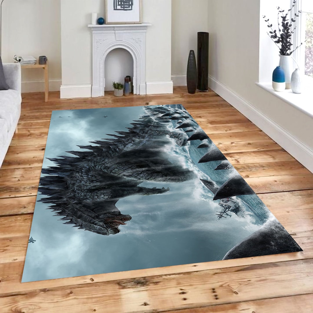 Monster Godzilla Rug, Godzilla Design, Gift for Him, Trendy Rug ...