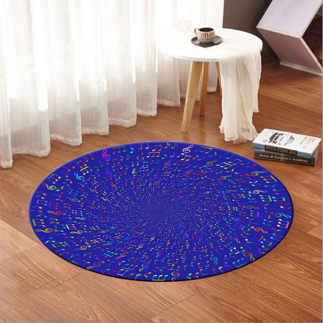 Music Note Pattern, Musical Note, Musical Rug, Round Rug, Decor Rug ...