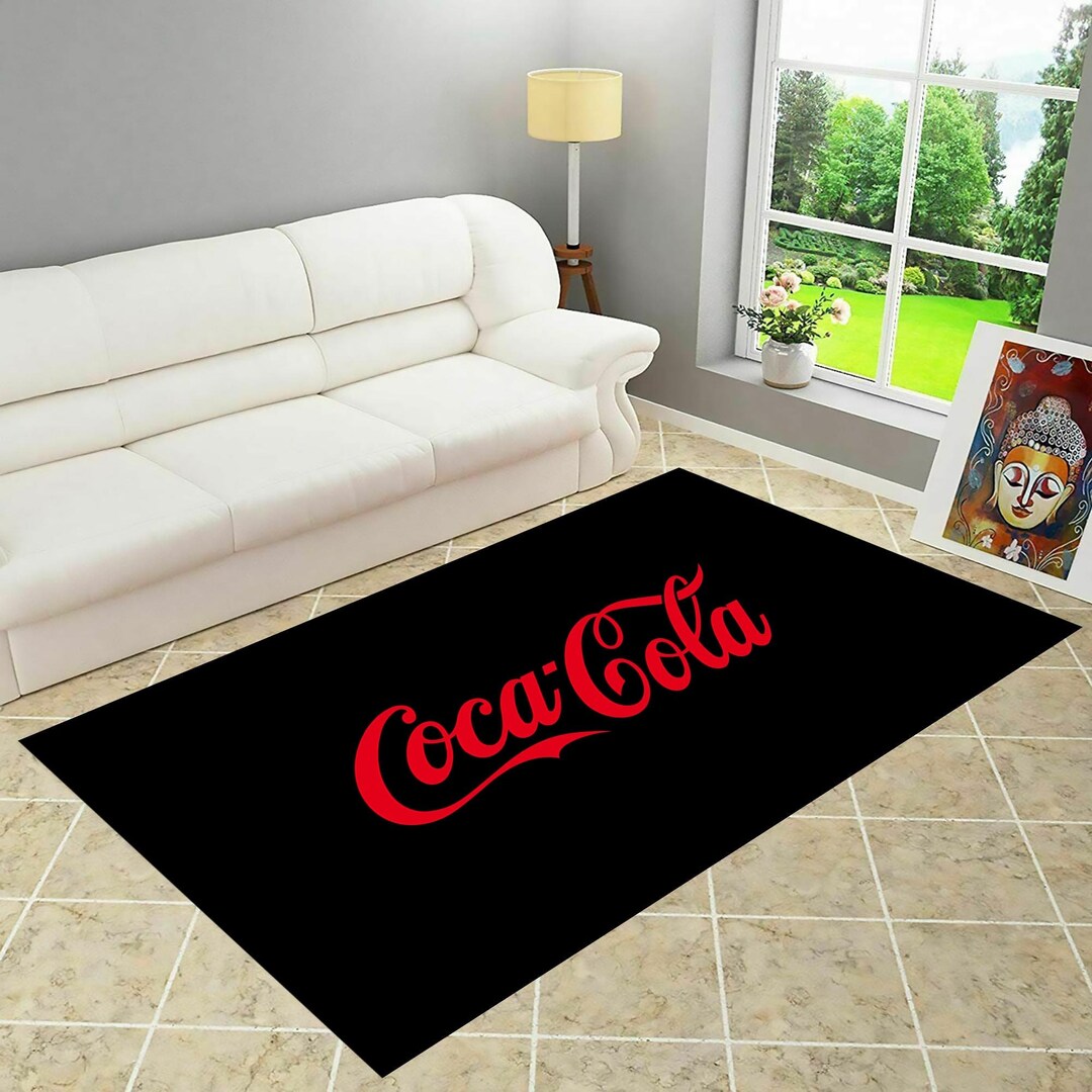 Coke Rug,coca Cola Gift,coca Cola Rug,custom Rug,black Rug,rugs for ...