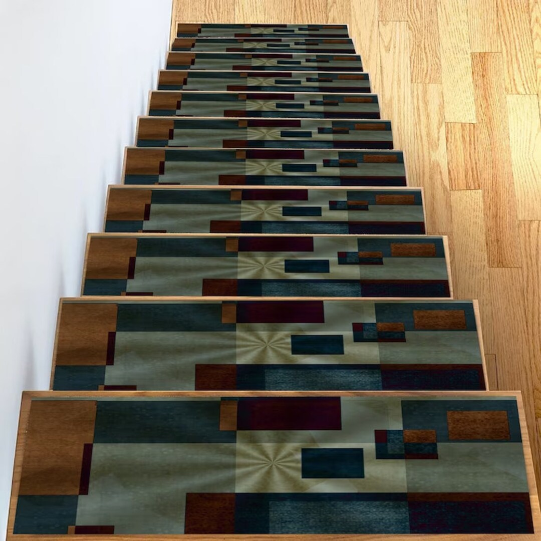 Geometric Decor,stair Treads Rug, Stone Pattern, Stair Decor,stair ...