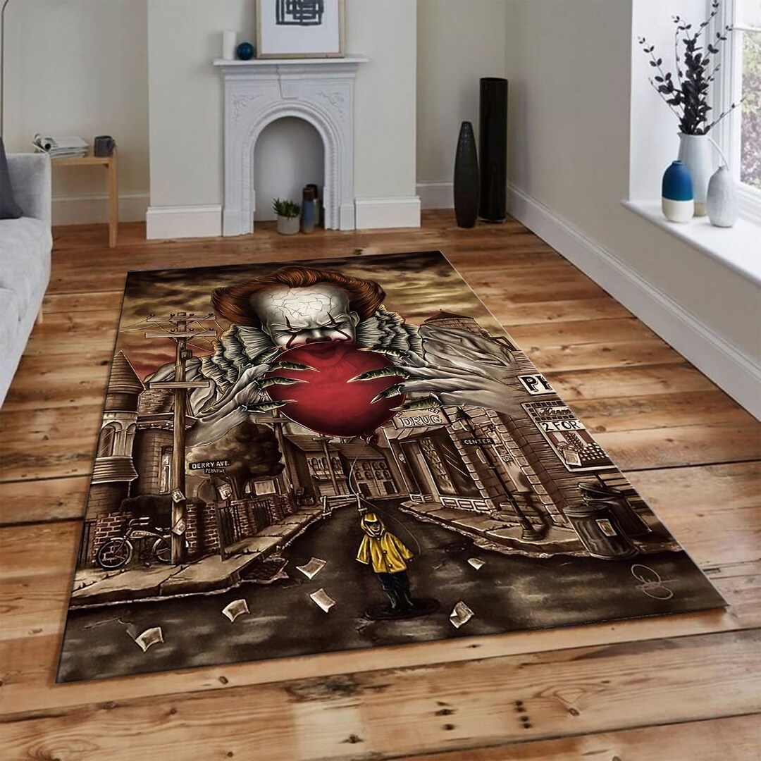 Pennywise Rug, Horror Movie Area Rug, Horror Movie Carpet, Modern Rug ...