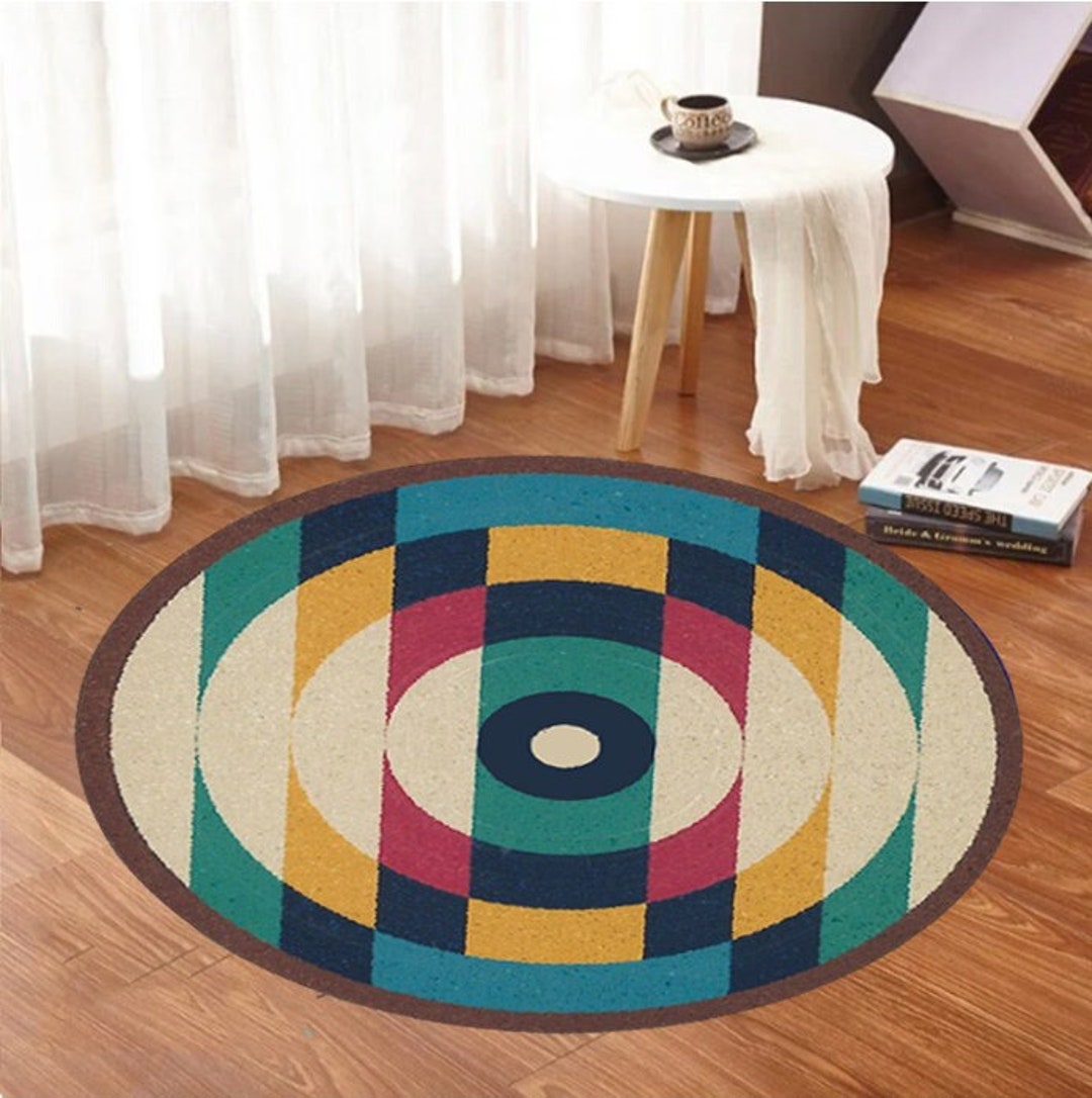 Metatron Cube Rug: Colorful Round Home Decor Rug - Etsy México