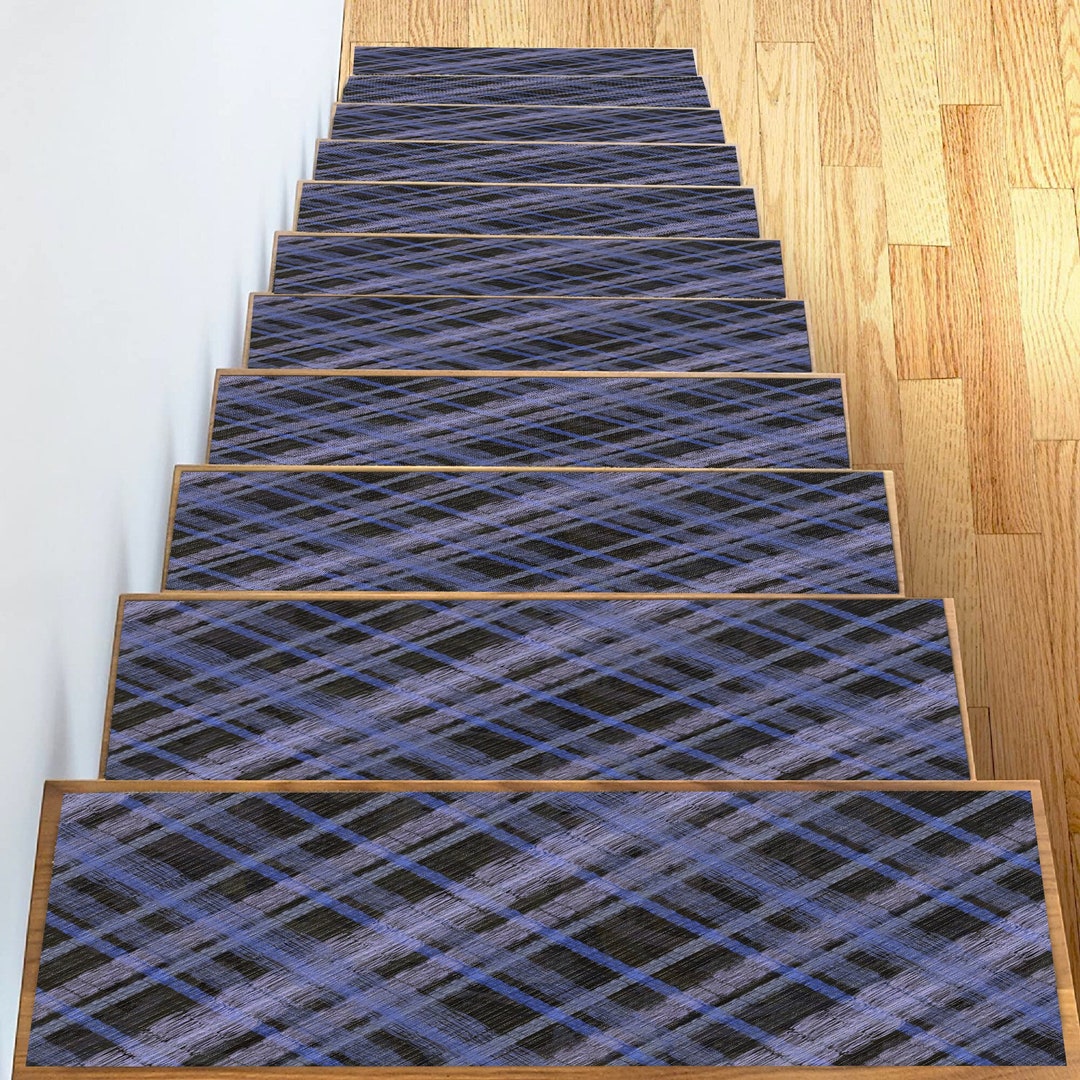 Blue Stair Treads Rug,pattern Stair Rugs, Stair Rugs,stair Decor,non ...