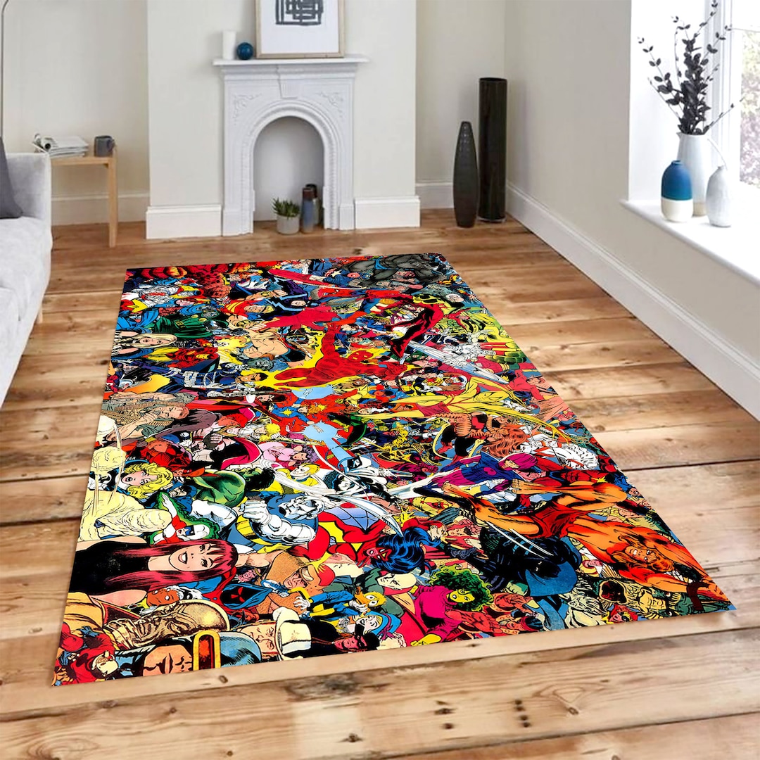 Super Hero Rug,super Hero Decor,kids Room Rug,modern Rug,custom Rug,rug ...