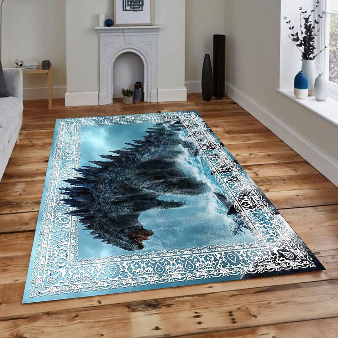 Godzilla Rug, Decorative Godzilla, Movie Rug, Home Gift, Boy Room Rugs ...